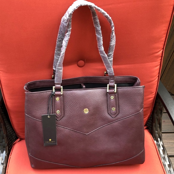 Travanti | Bags | Burgundy Work Tote | Poshmark